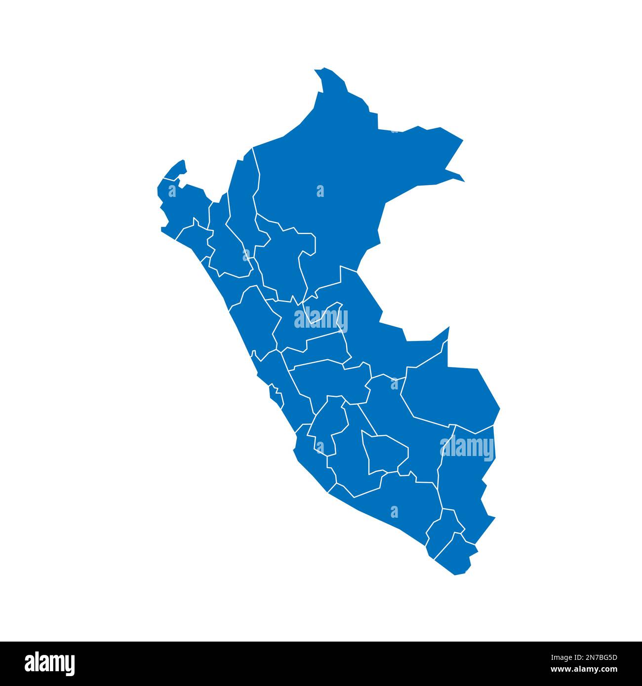 Peru political map of administrative divisions - departments. Solid ...