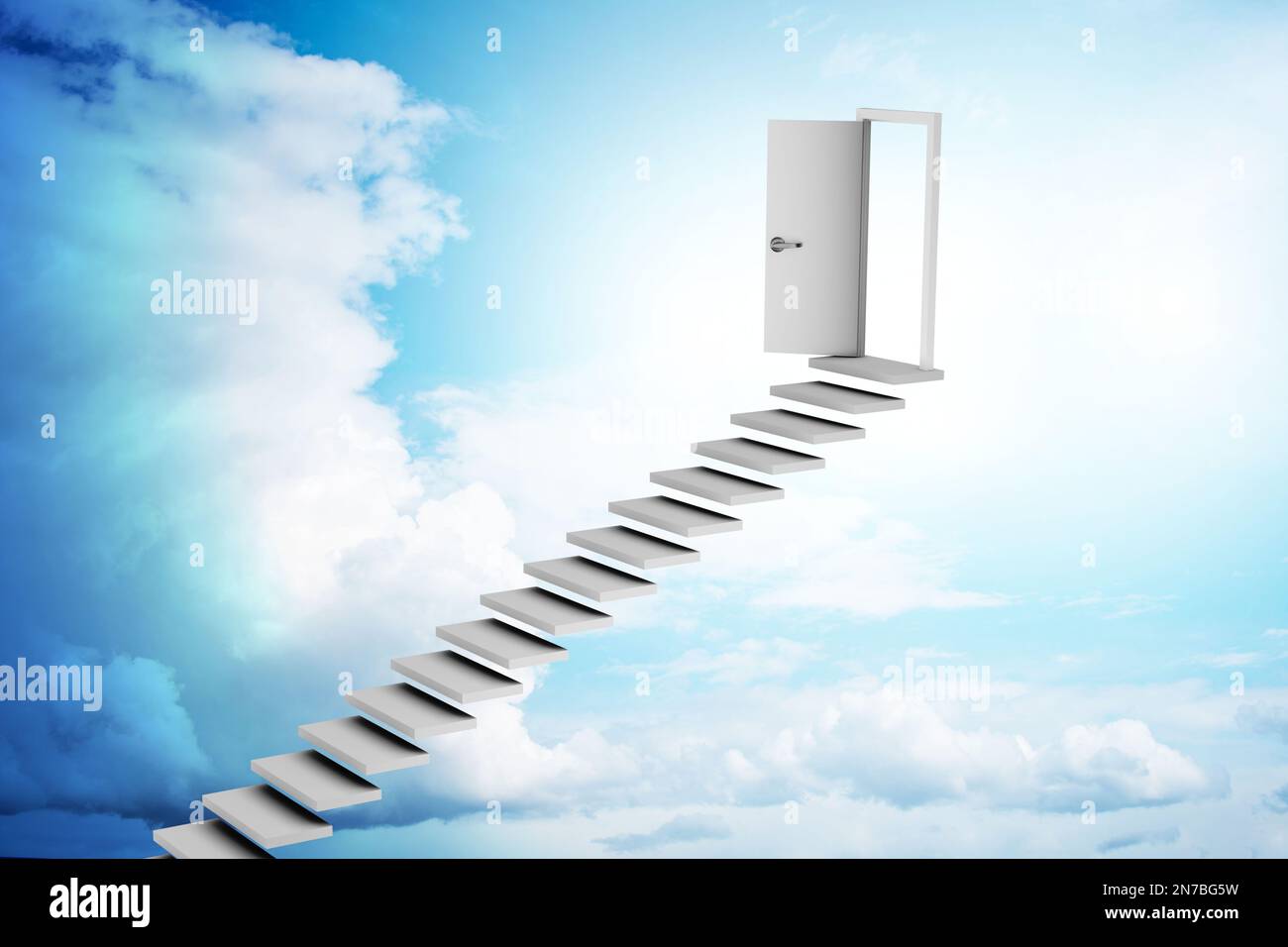 Concept of the stairs leading upstairs Stock Photo - Alamy