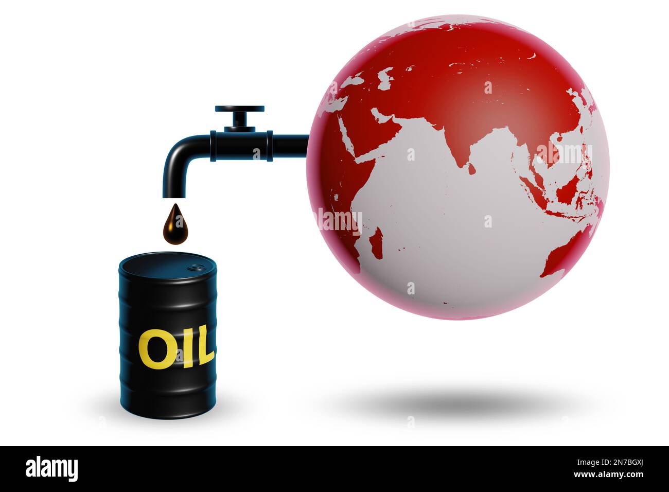 Concept of the global oil business - 3d rendering Stock Photo - Alamy
