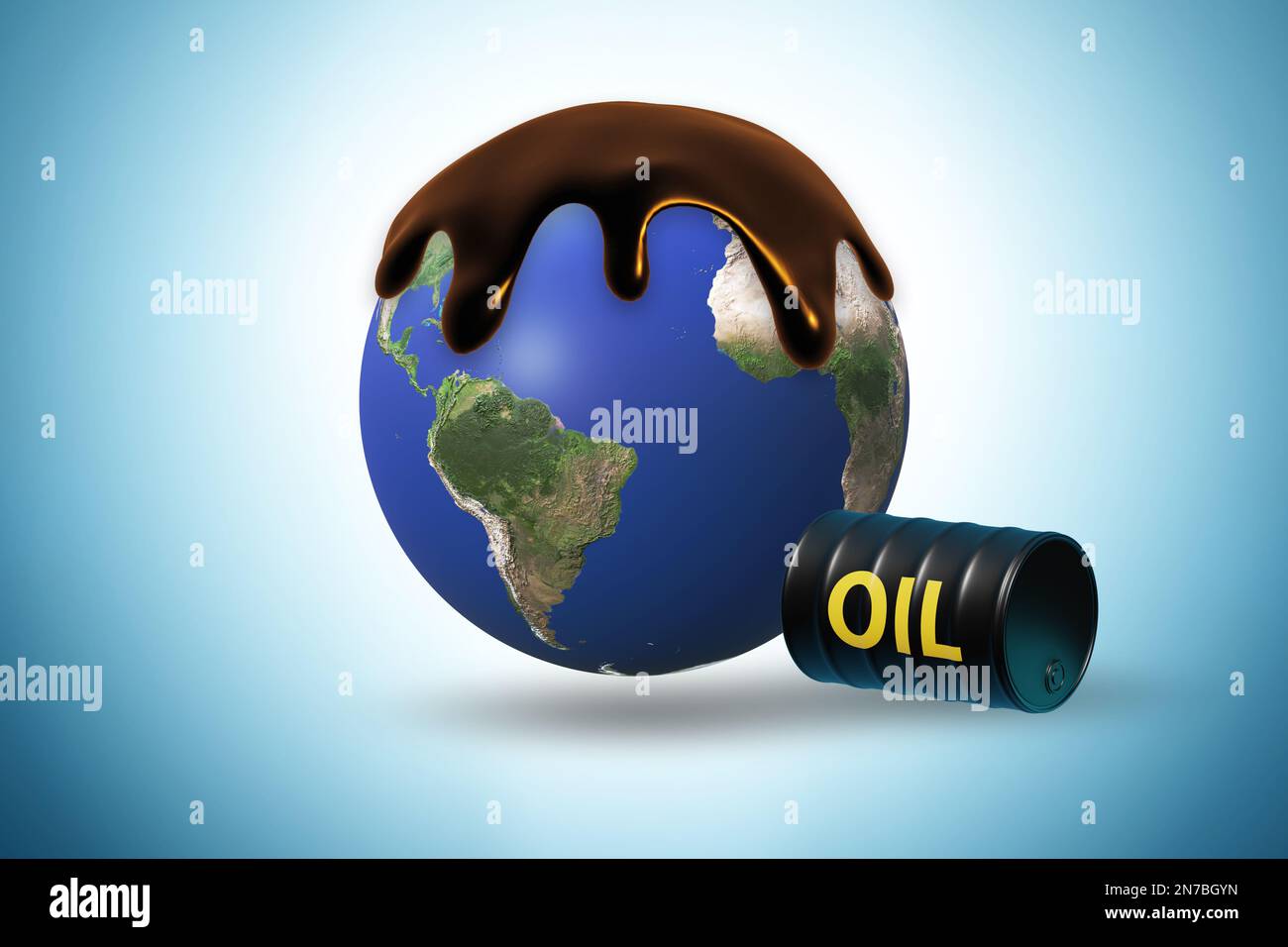 Concept of the global oil business - 3d rendering Stock Photo - Alamy