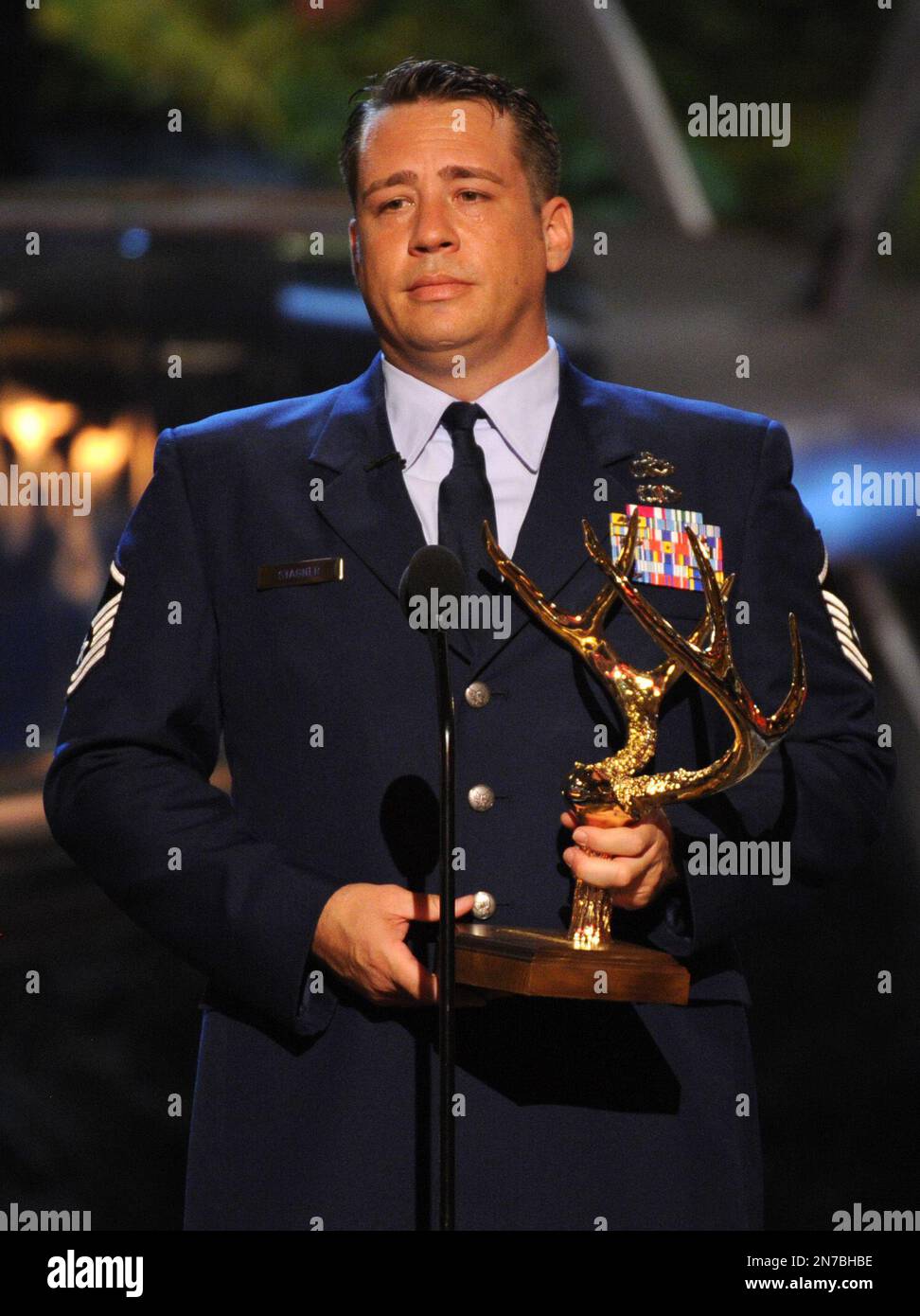 Master Sgt. Christopher Stagner presents Vin Diesel with the troops ...