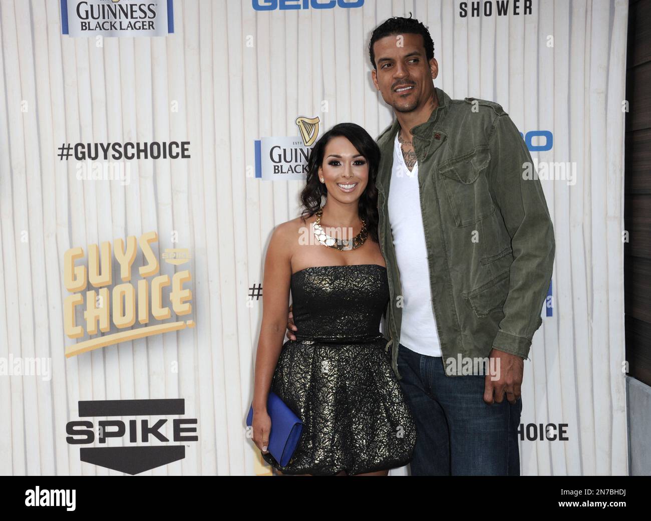 Gloria Govan, left, and Matt Barnes arrive at Spike TV's Guys Choice ...