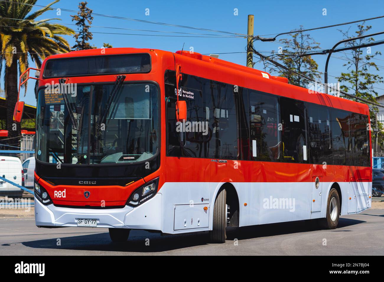 Santiago, Chile - October 2022: A Transantiago, or Red Metropolitana de ...