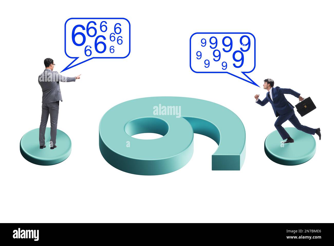 Argument over numbers nine and six Stock Photo - Alamy