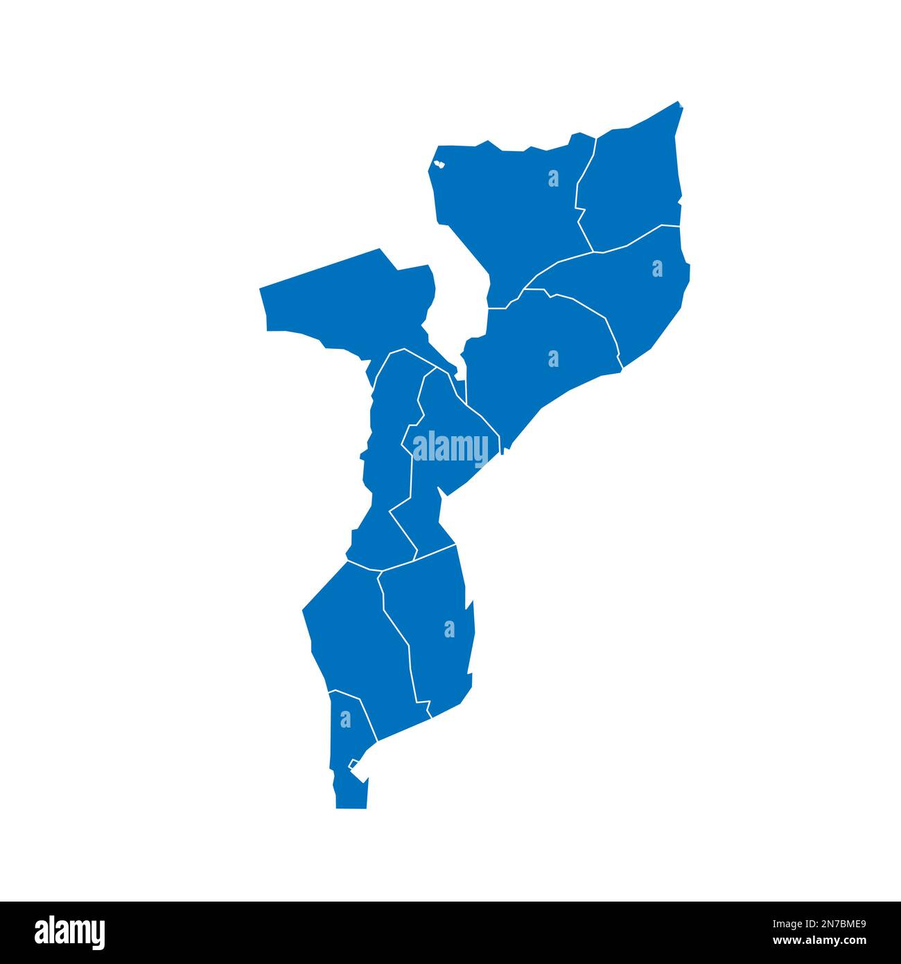 Mozambique political map of administrative divisions - provinces and ...