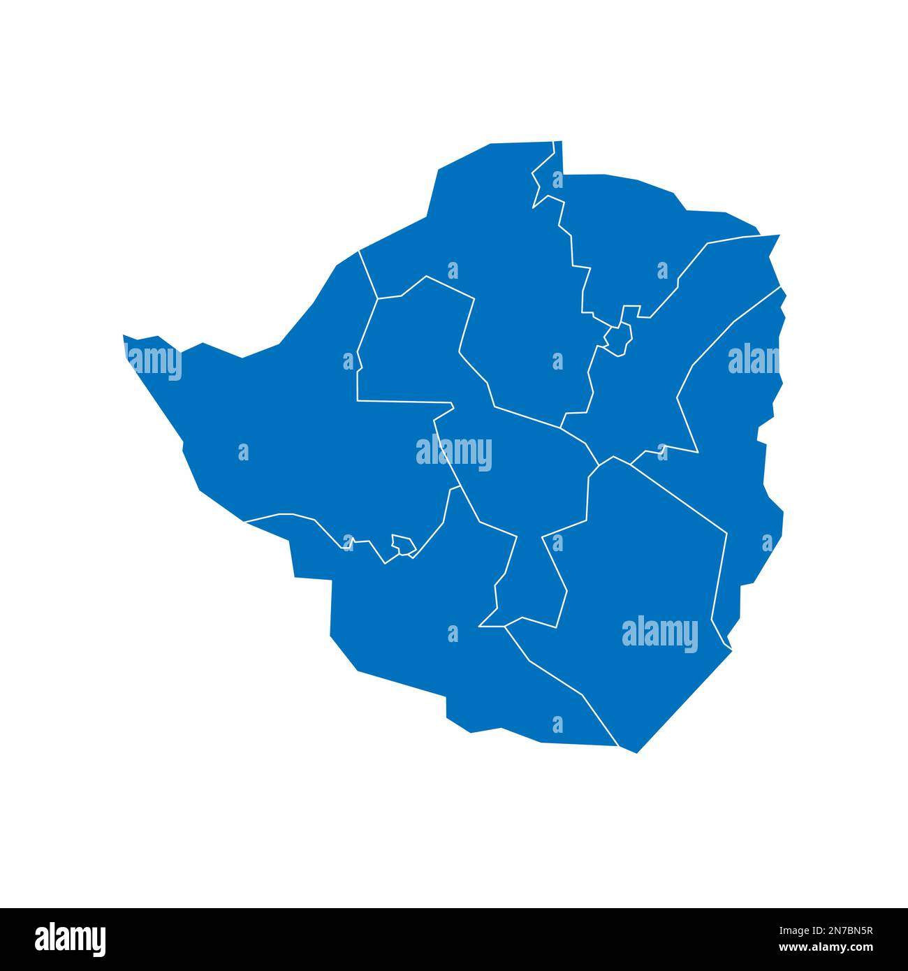 Zimbabwe political map of administrative divisions - provinces. Solid ...