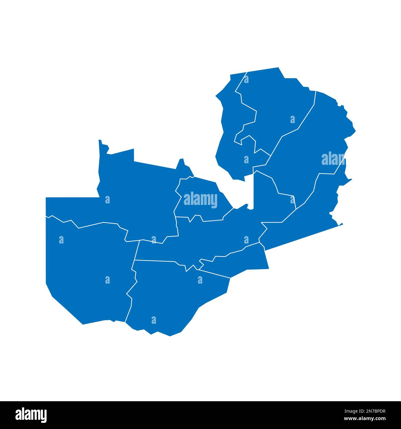 Zambia political map of administrative divisions - provinces. Solid ...