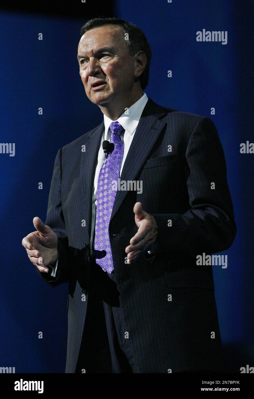 Wal-Mart CEO Mike Duke speaks to a crowd of shareholders from around ...