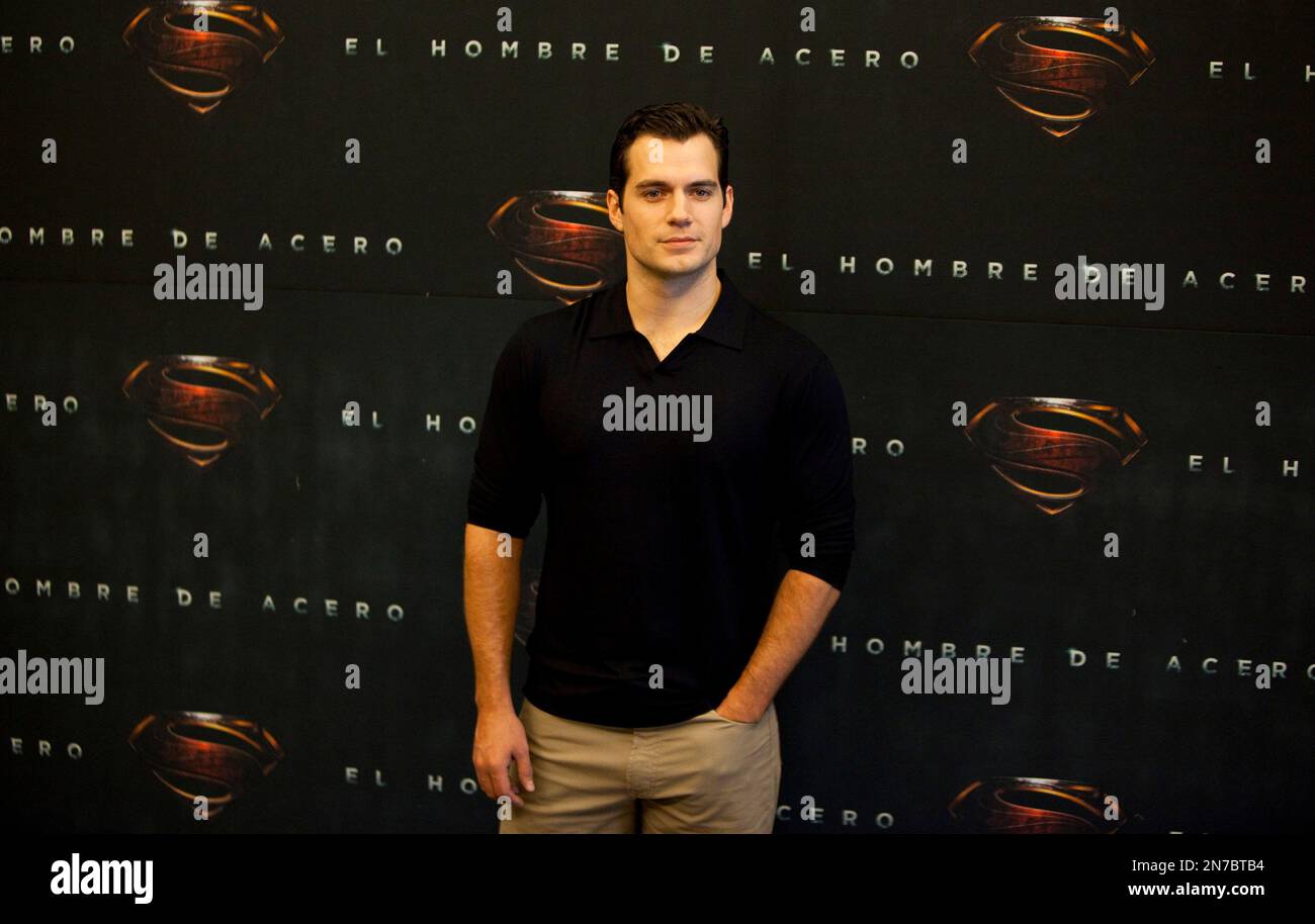 British actor Henry Cavill, who plays Superman in the upcoming film ...