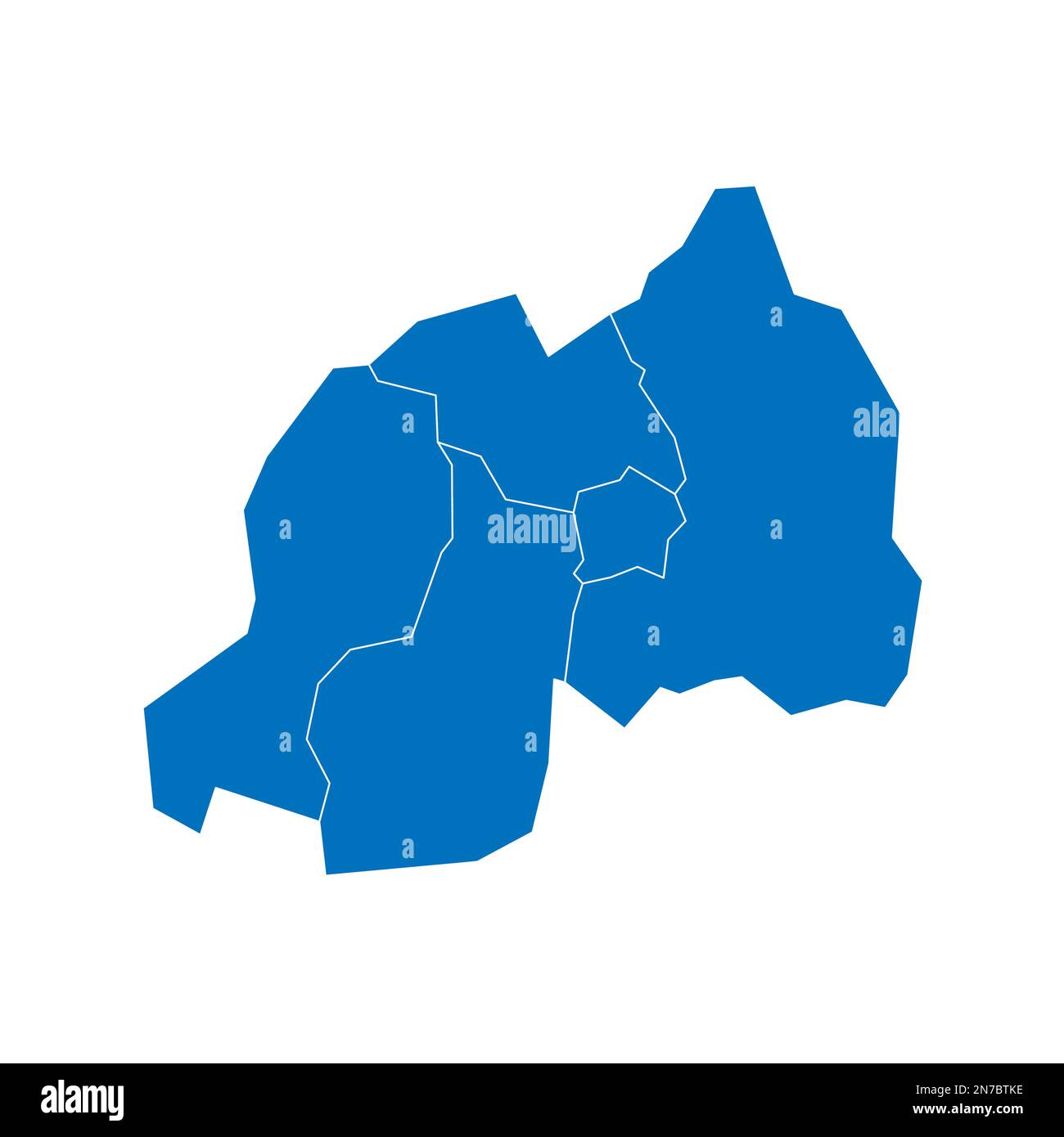 Rwanda political map of administrative divisions - provinces. Solid ...