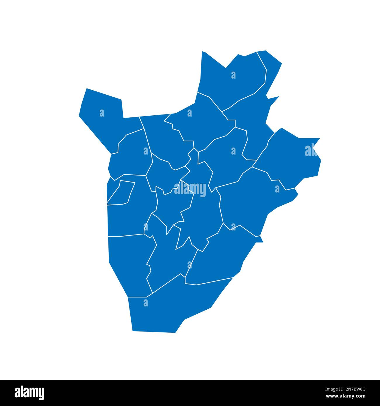 Burundi political map of administrative divisions - provinces. Solid ...