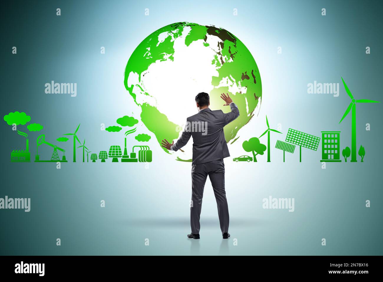 Ecology concept with the ecological elements Stock Photo - Alamy