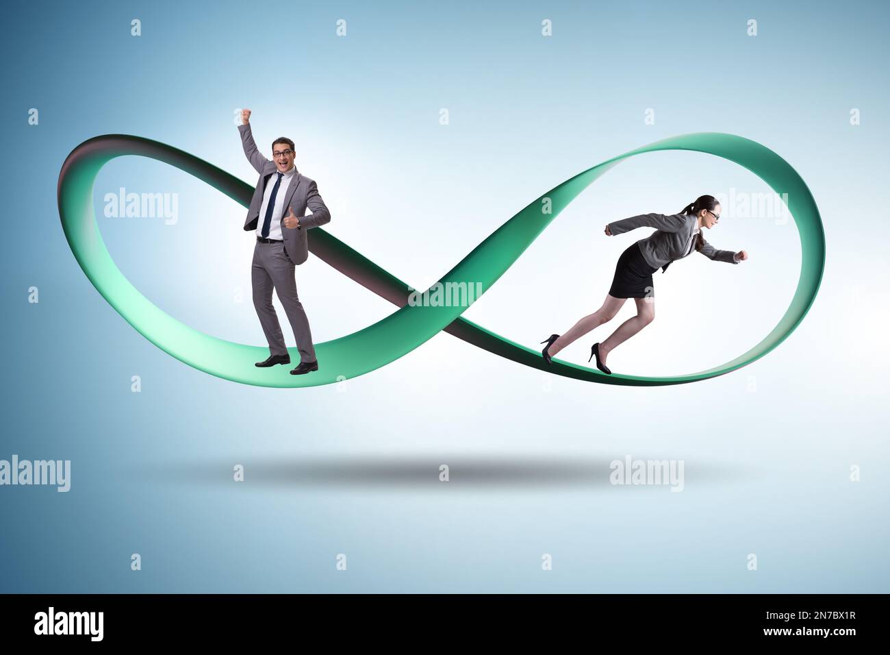 Business people running on endless loop Stock Photo - Alamy