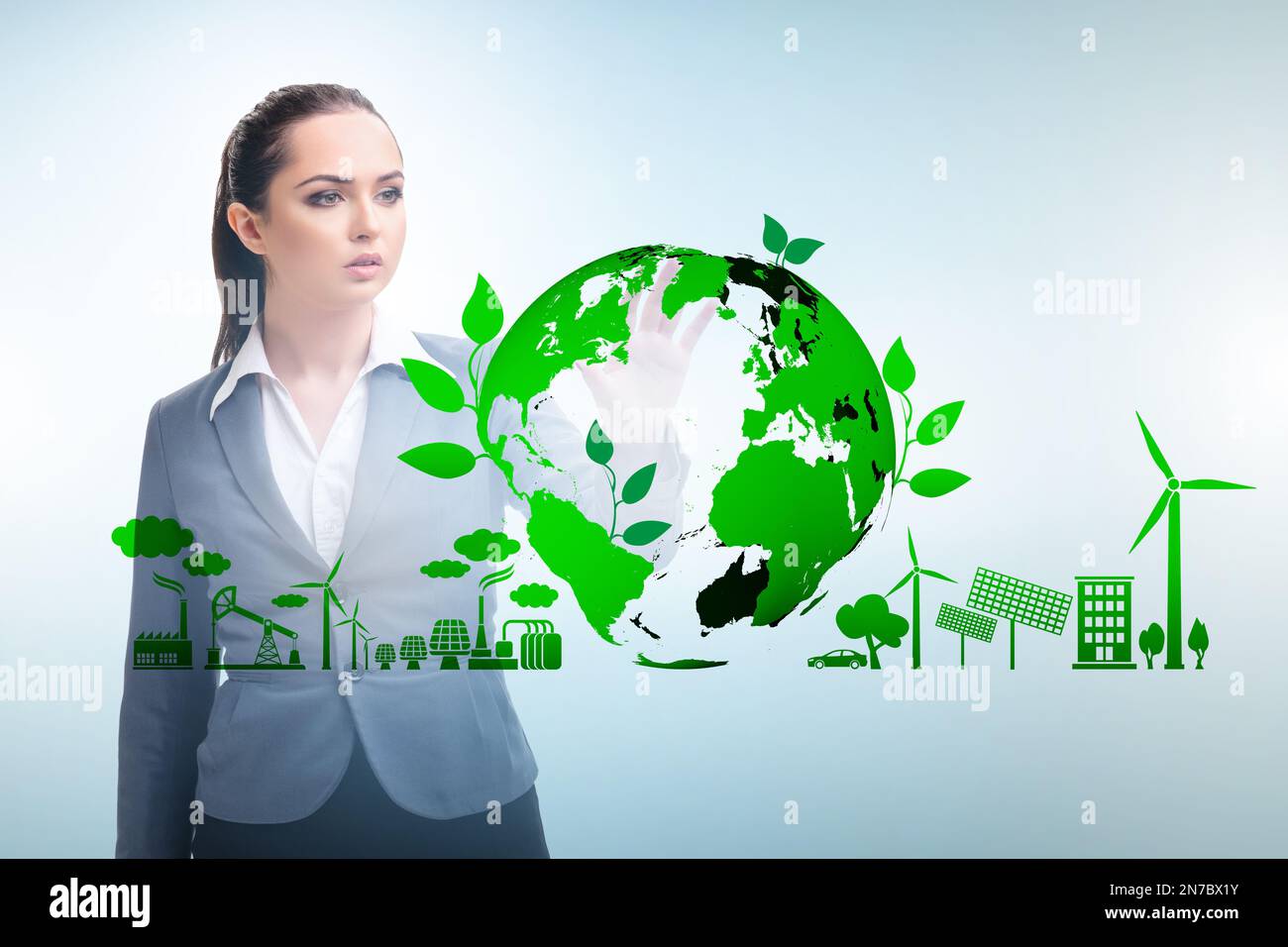 Ecology concept with the ecological elements Stock Photo - Alamy