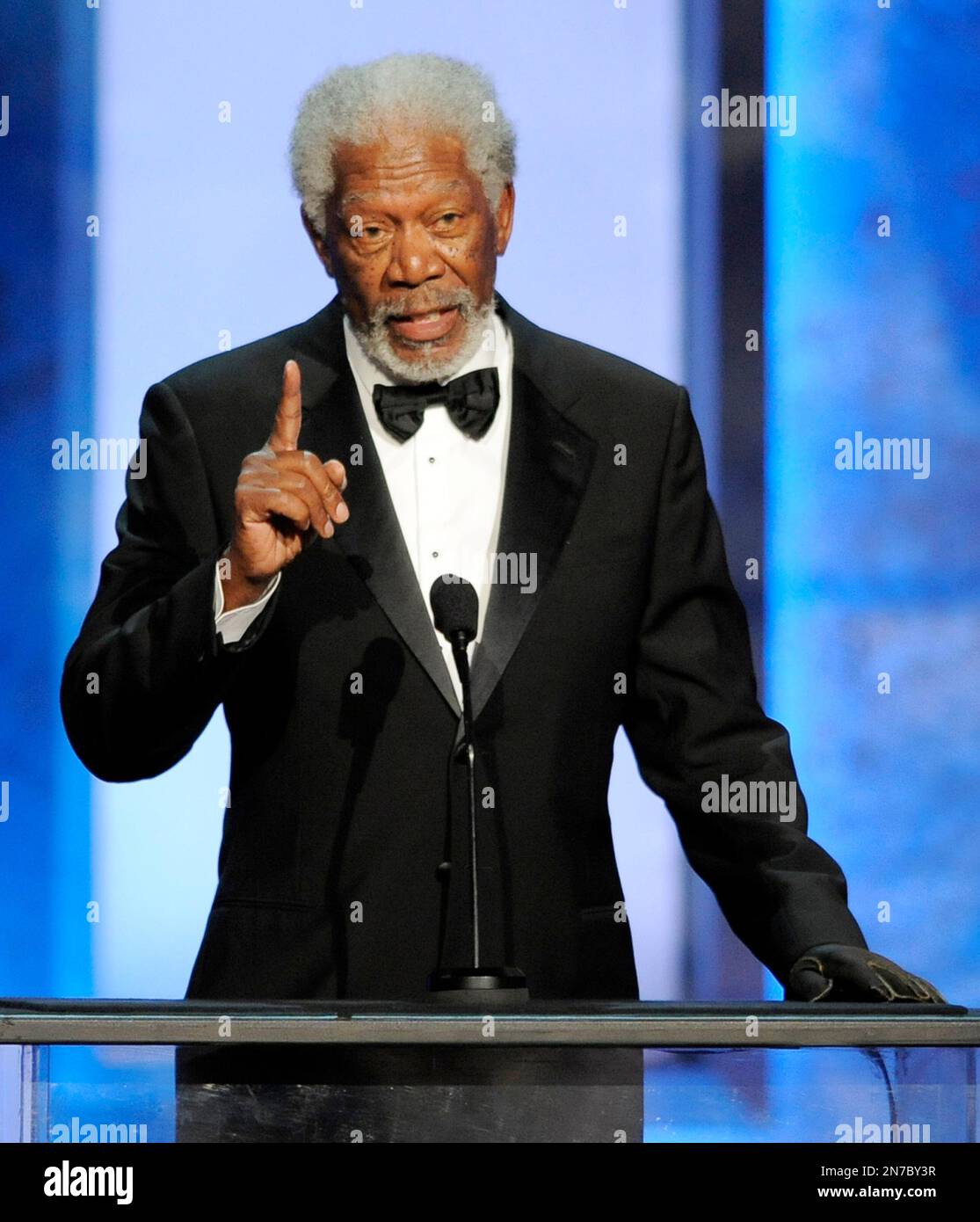Morgan Freeman addresses the audience at the American Film Institute's ...
