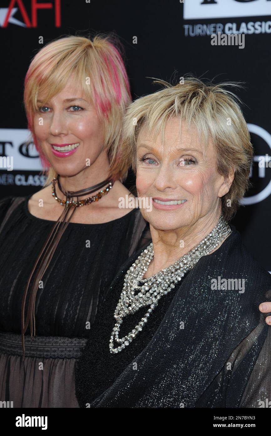 Cloris Leachman, at right, and her daughter, Dinah Englund, arrives at ...
