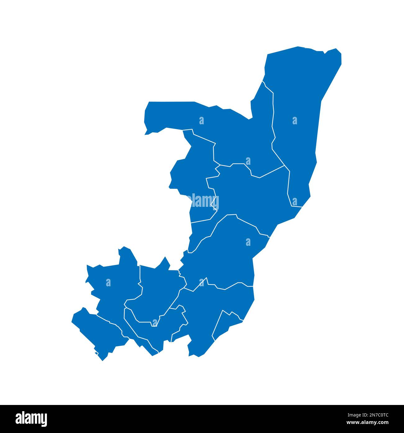 Republic of the Congo political map of administrative divisions ...
