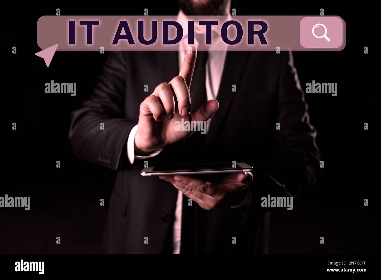 Conceptual display It Auditor. Internet Concept person authorized to review and verify the ...