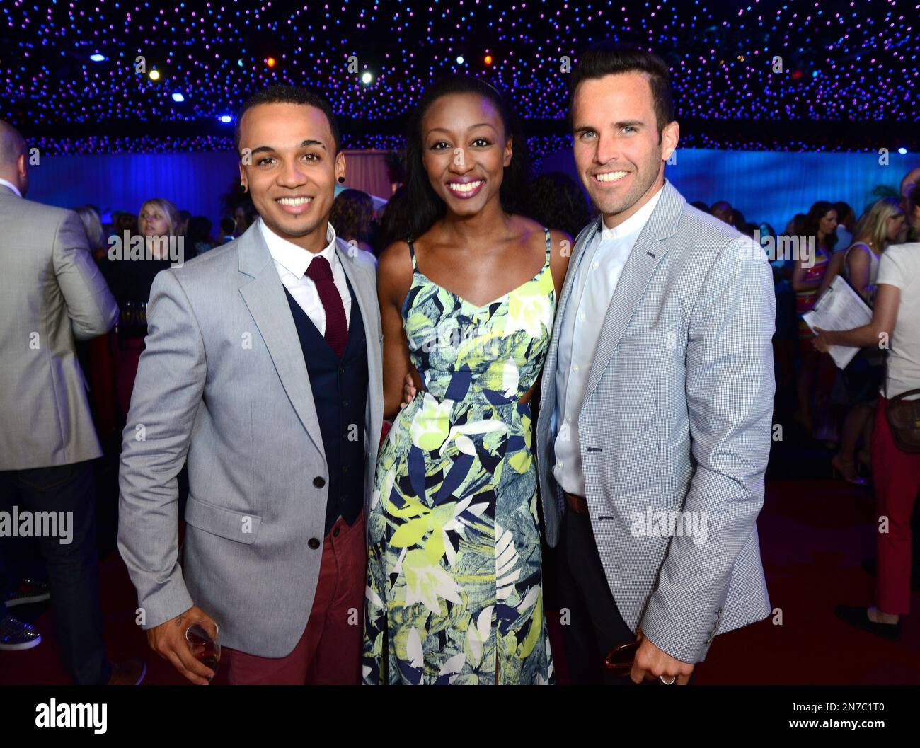Aston Merrygold, Beverly Knight and James O'Keefe attend the JLS ...
