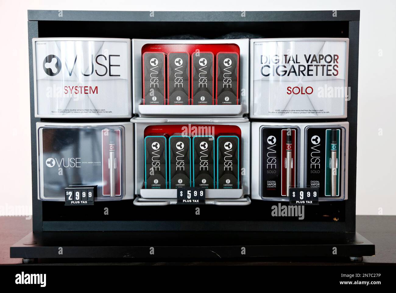 VUSE branding and product kiosks are seen during the VUSE Product ...