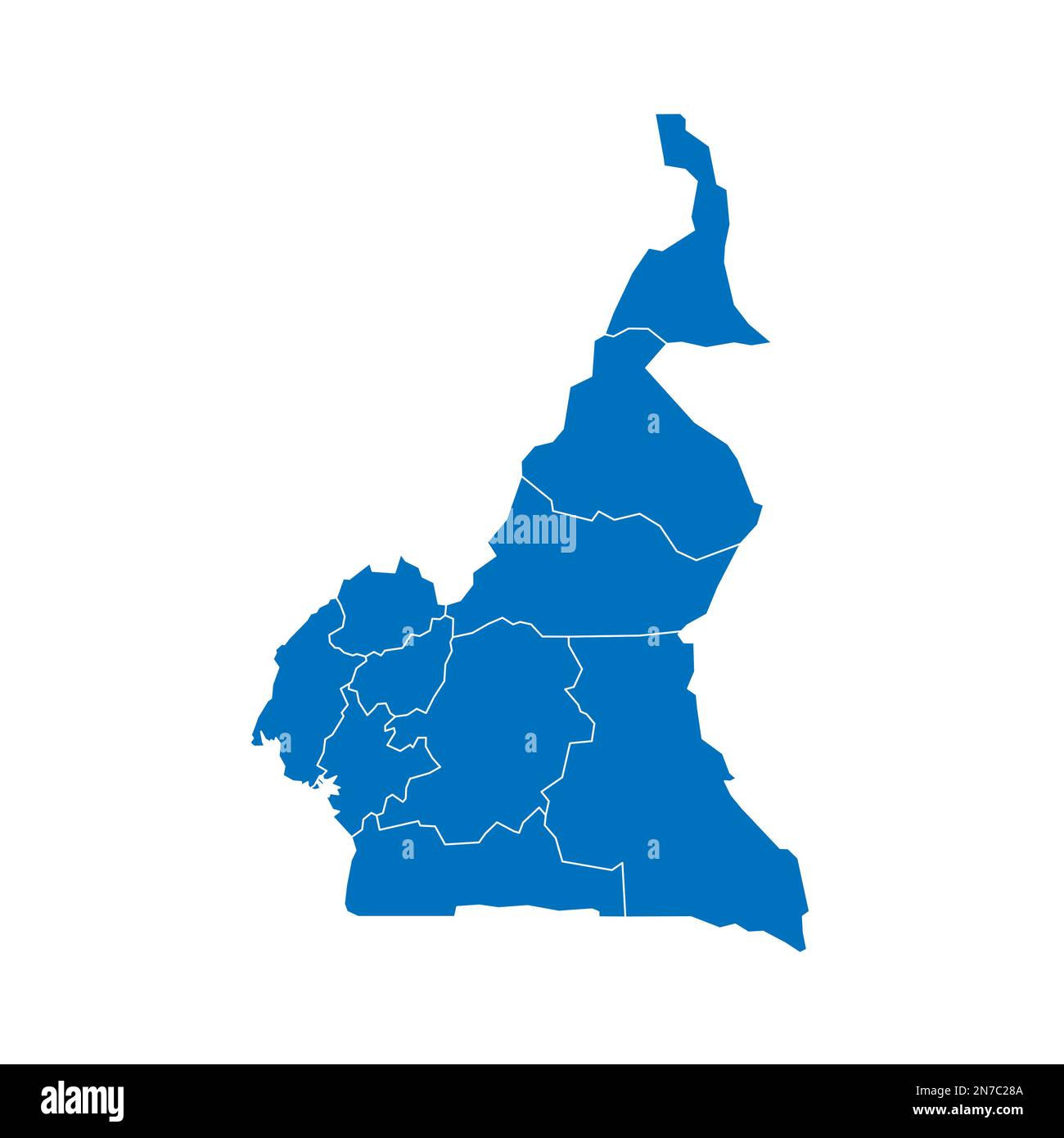Cameroon political map of administrative divisions - regions. Solid ...