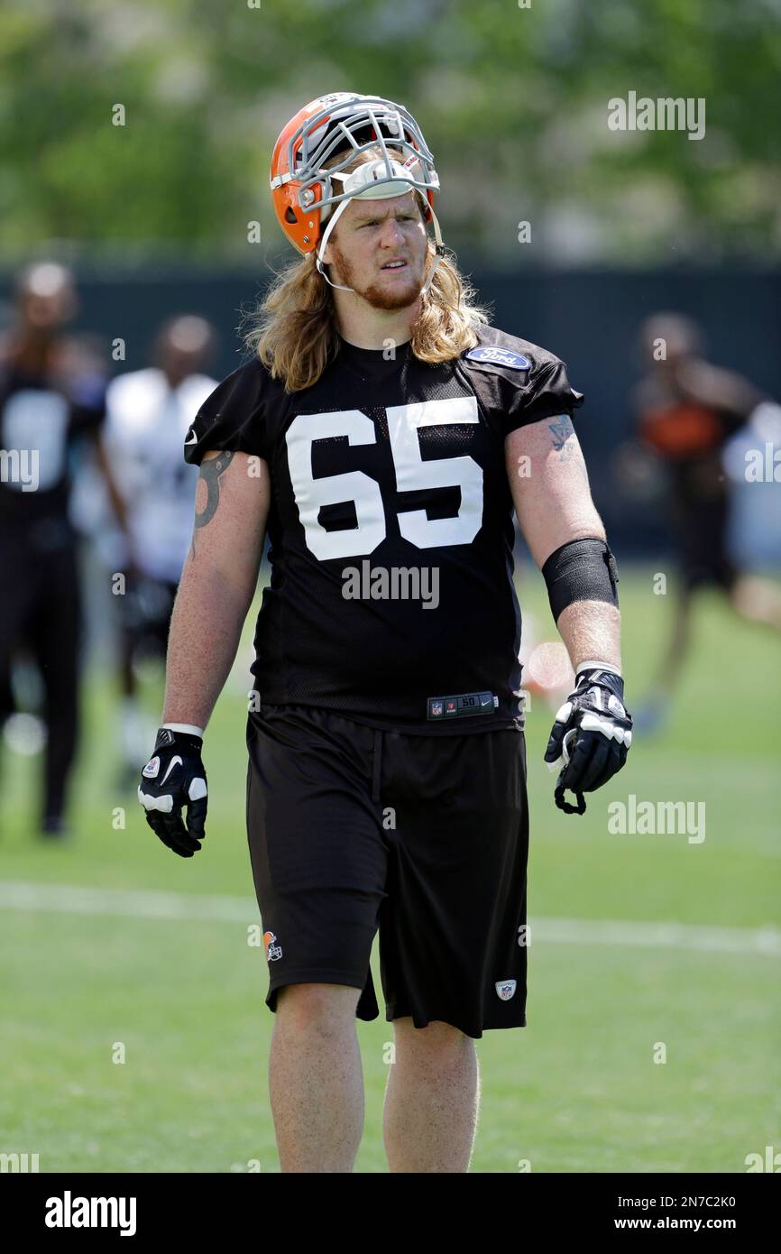 Cleveland Browns offensive lineman Garrett Gilkey walks off the field ...