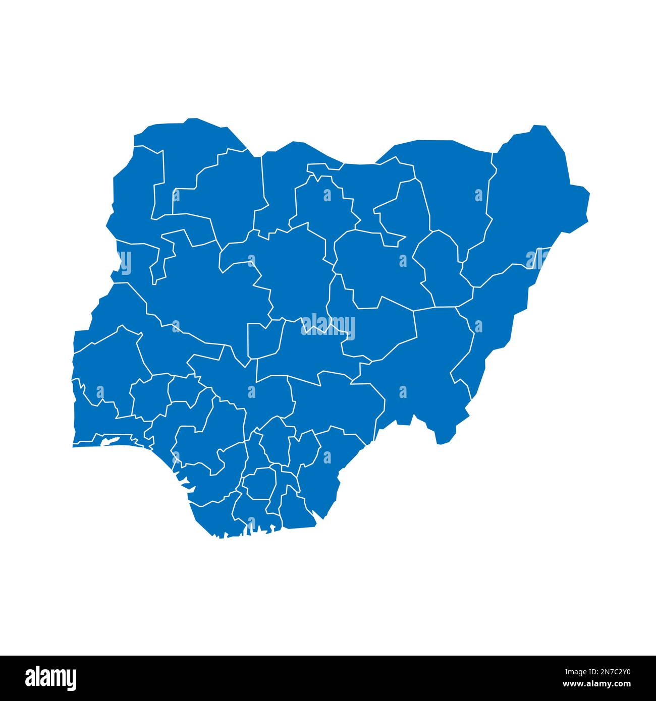 Nigeria political map of administrative divisions - states and federal ...