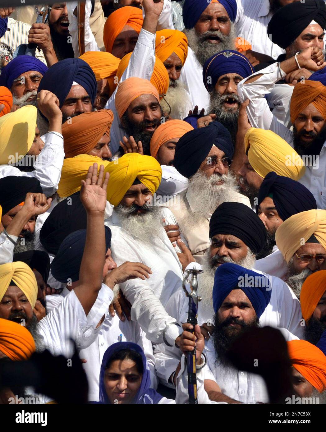 Indian Sikhs take part in a prayer meeting in remembrance of Sikhs who ...