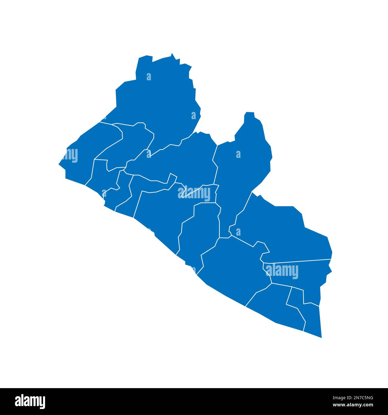 Liberia political map of administrative divisions - counties. Solid ...