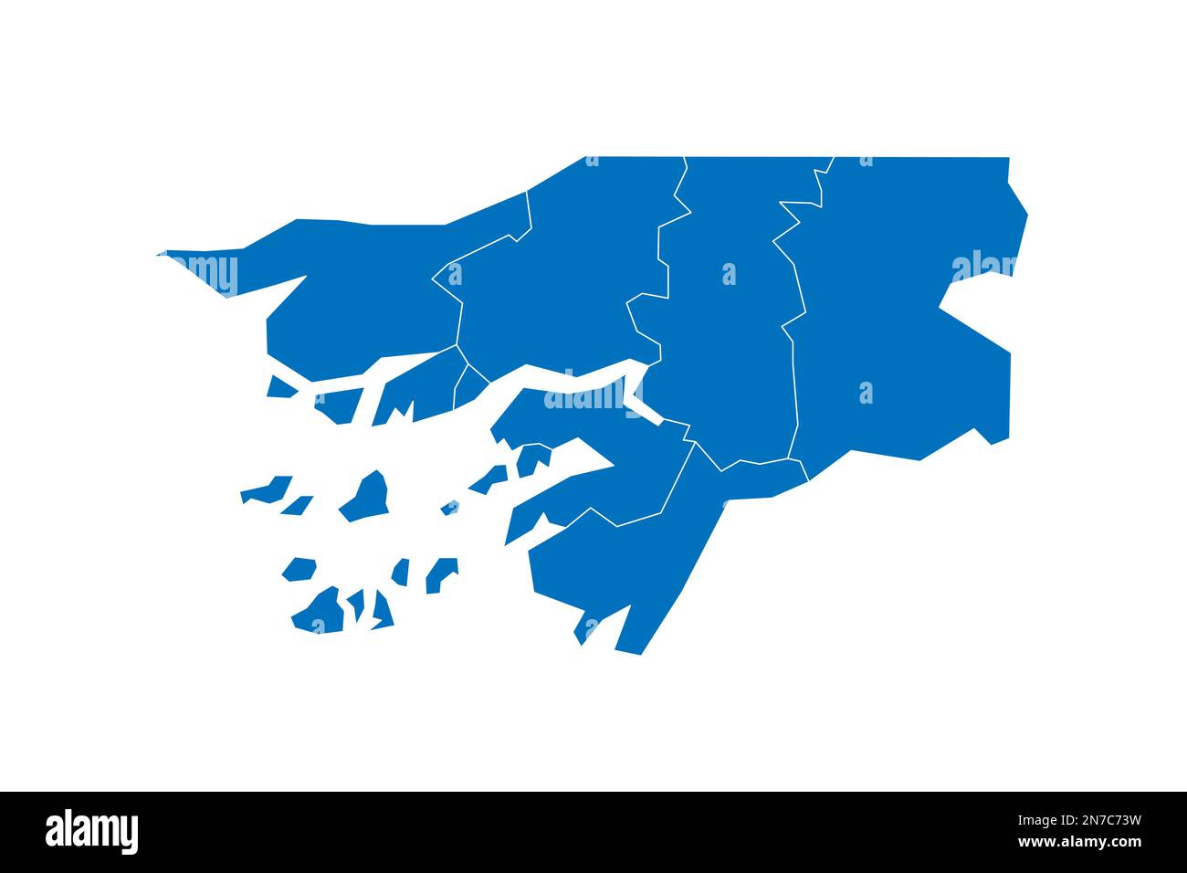Guinea-Bissau political map of administrative divisions - regions and ...