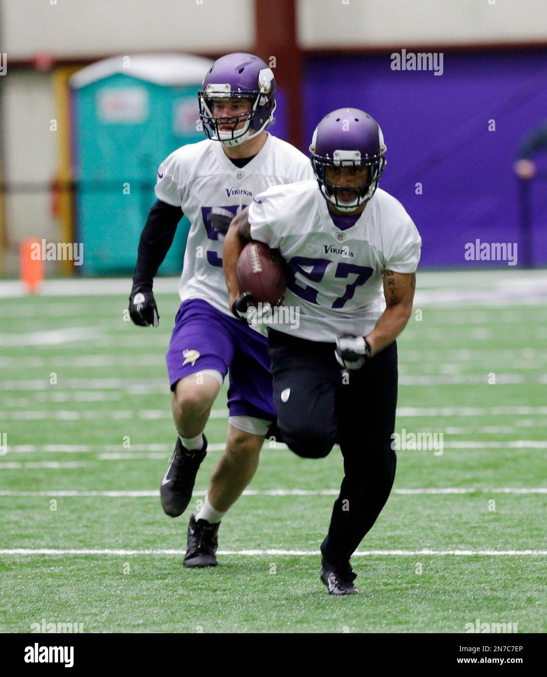 Minnesota Vikings cornerback Brandon Burton (27) is shown shown during ...