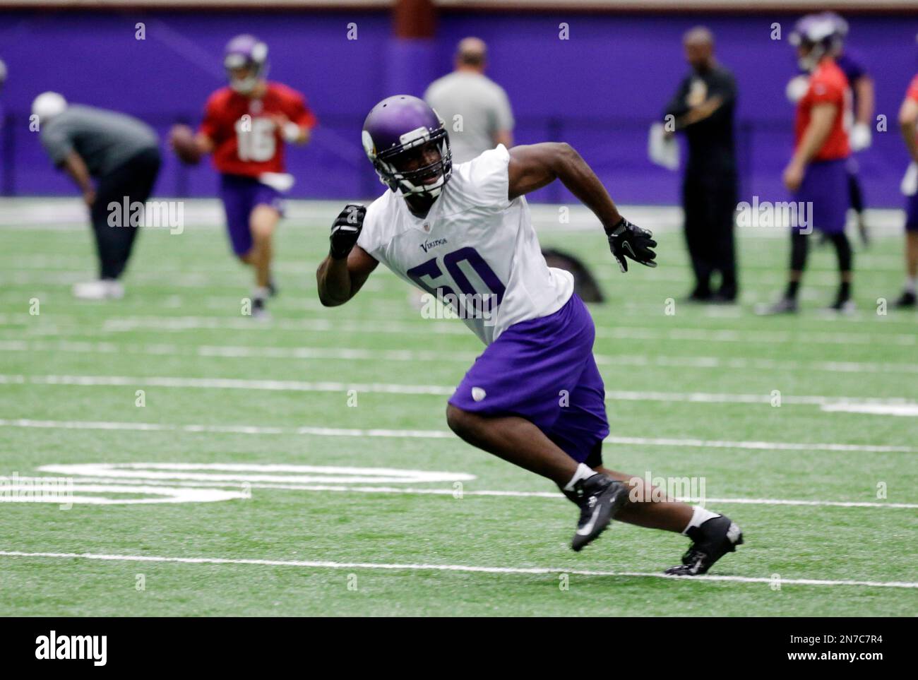 Minnesota Vikings guard Jeff Baca (60) is shown shown during Organized ...