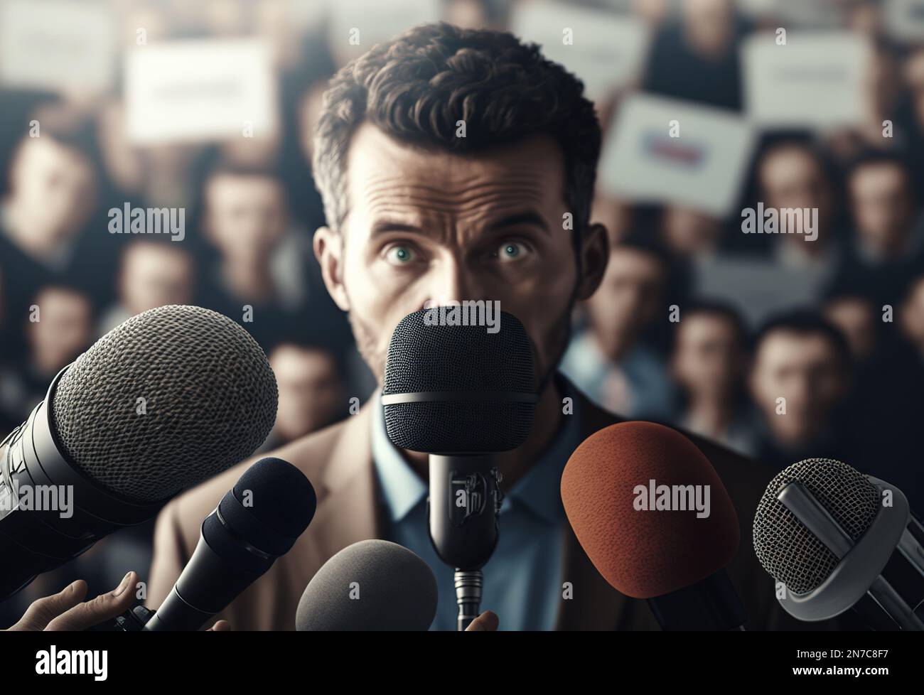 Communication politician standing microphone meeting hi-res stock ...