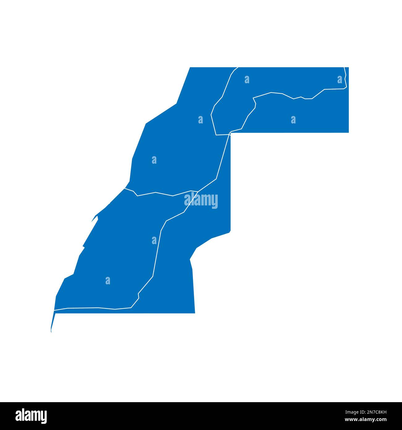 Western map of land divided between Morocco and Sahrawi Arab Democratic ...