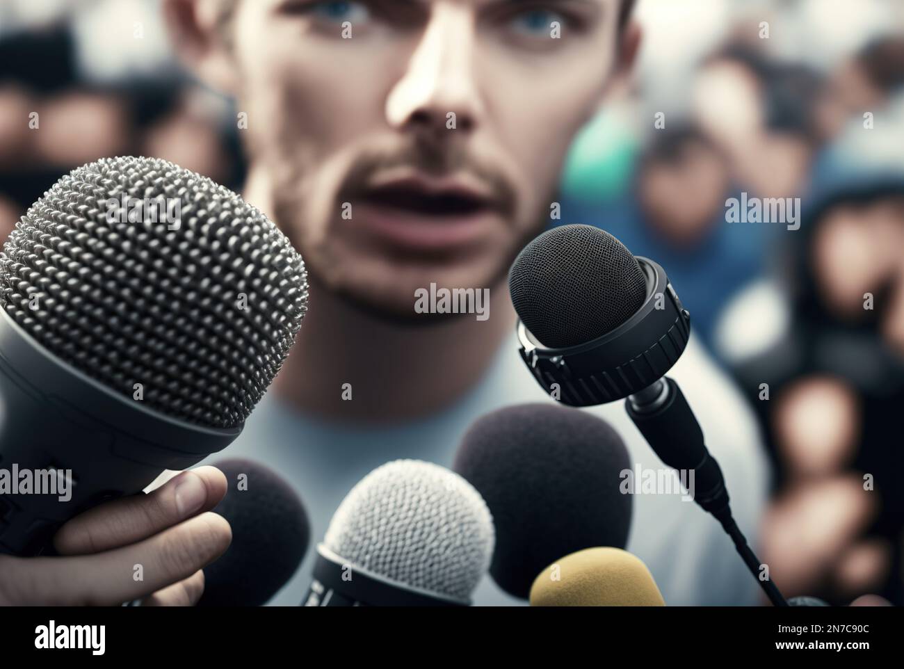Surrounded by journalist hi-res stock photography and images - Alamy