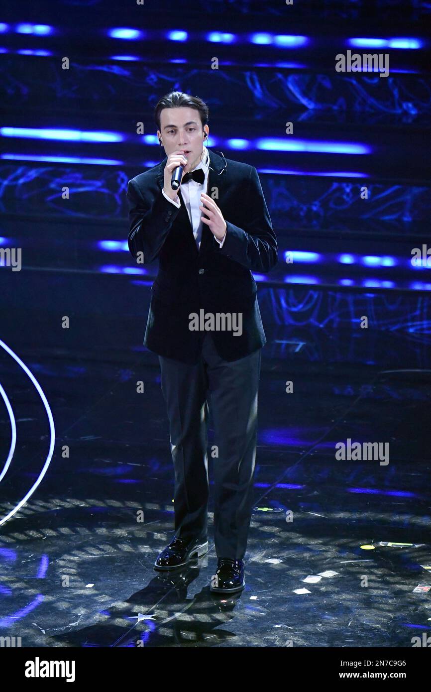 Sanremo, 73rd Italian Song Festival, Fourth Evening. Cast of the TV ...