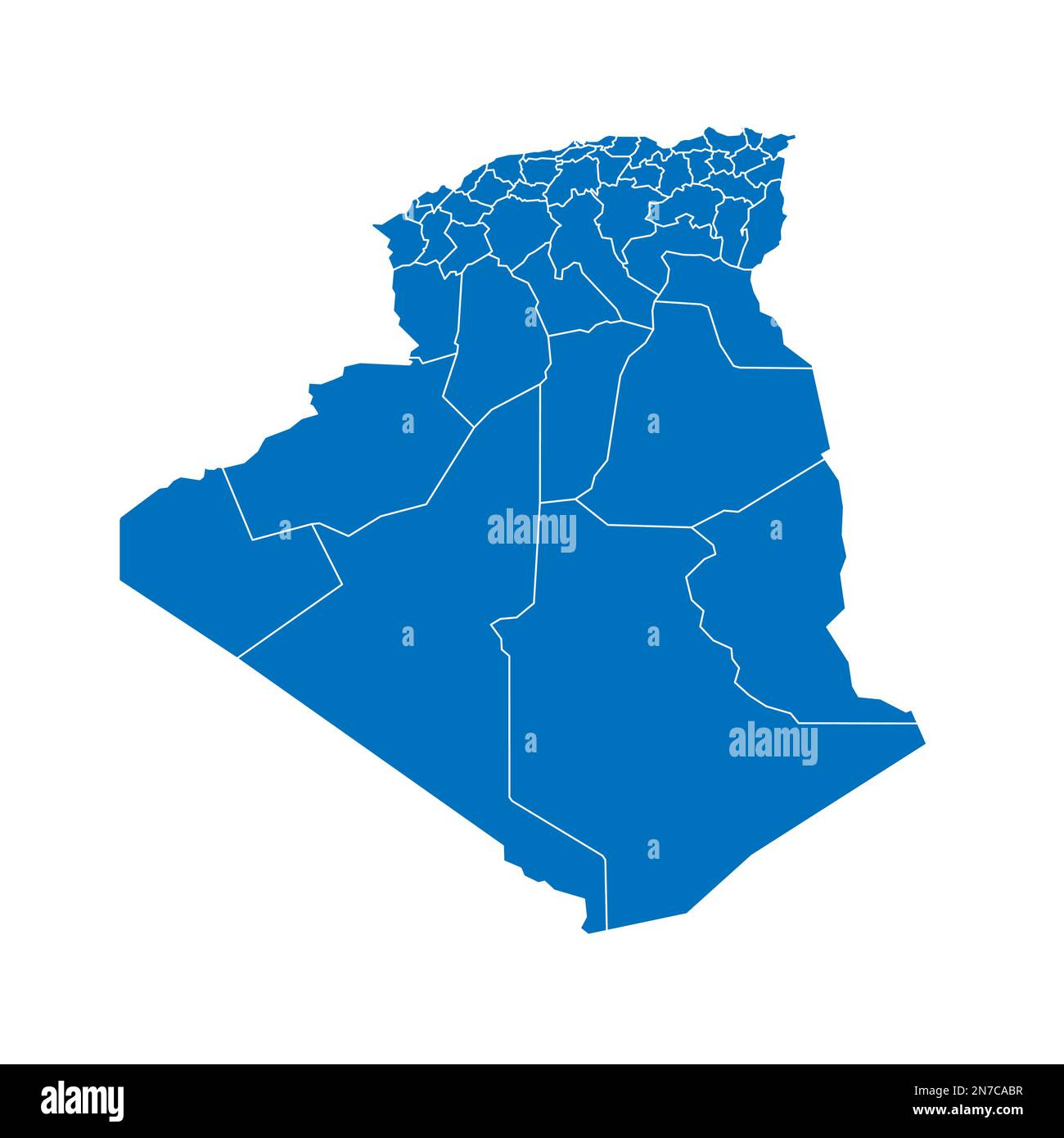 Algeria political map of administrative divisions - provinces. Solid ...