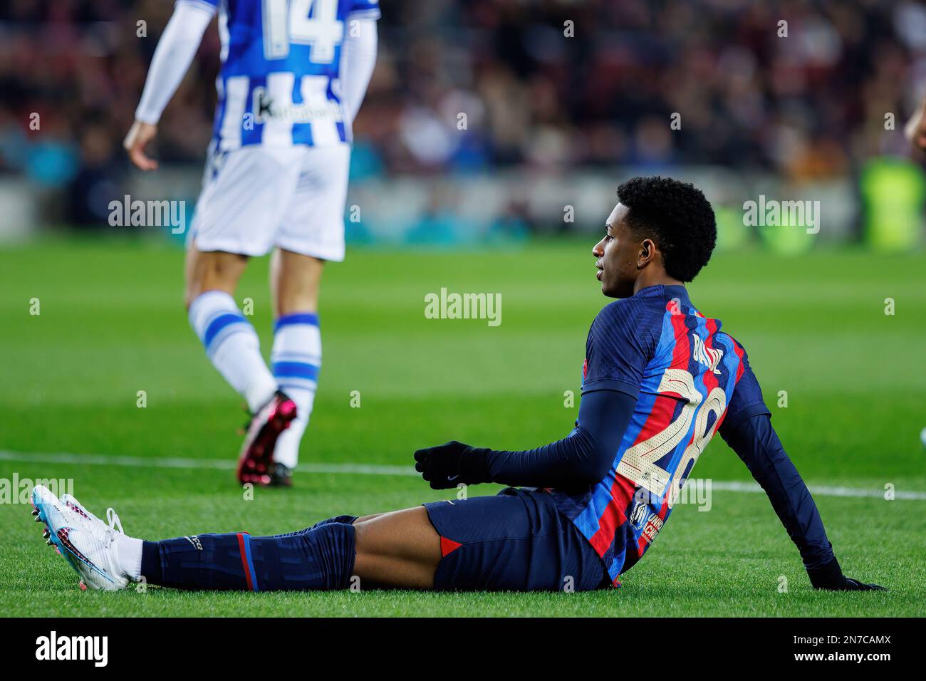 BARCELONA - JAN 25: Alejandro Balde in action during the Copa del Rey match between FC Barcelona ...