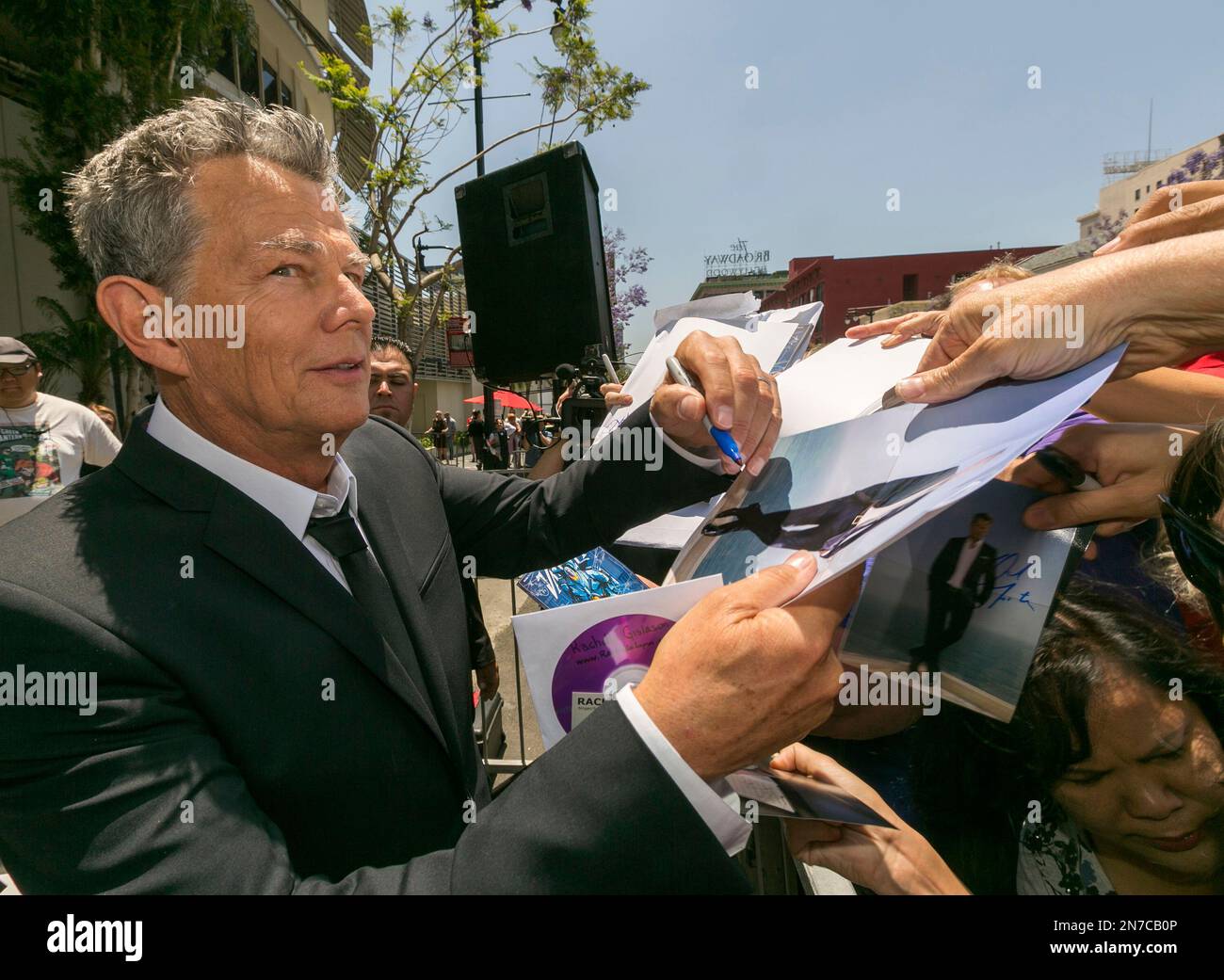 Canadian songwriter and producer David Foster signs autographs after ...