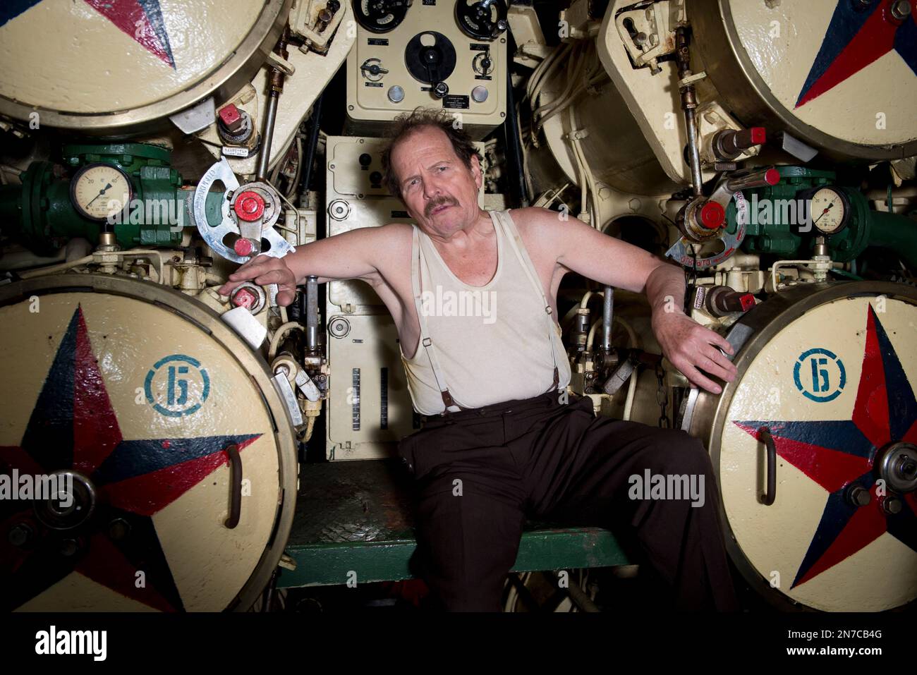 British actor, Stuart McGugan poses for photographs, during the filming ...