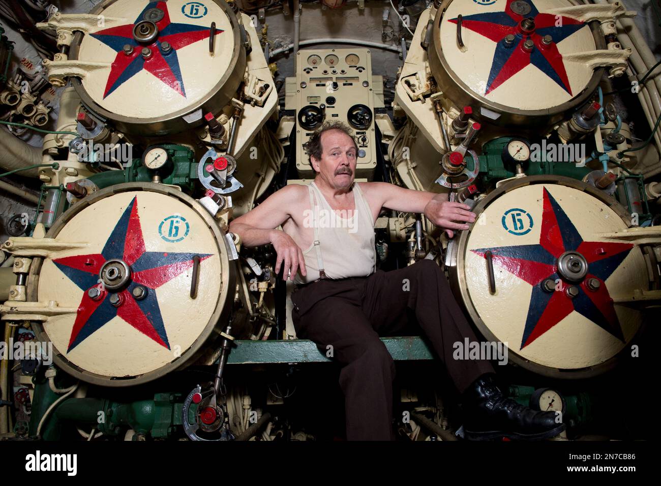 British actor, Stuart McGugan poses for photographs, during the filming ...