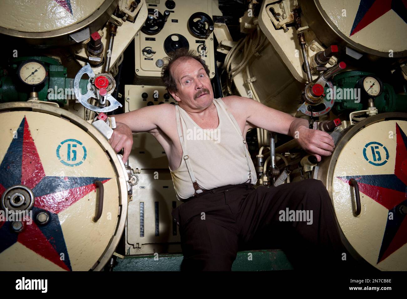 British actor, Stuart McGugan poses for photographs, during the filming ...