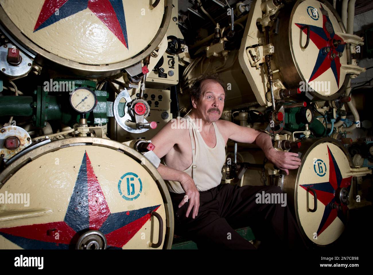 British actor, Stuart McGugan poses for photographs, during the filming ...