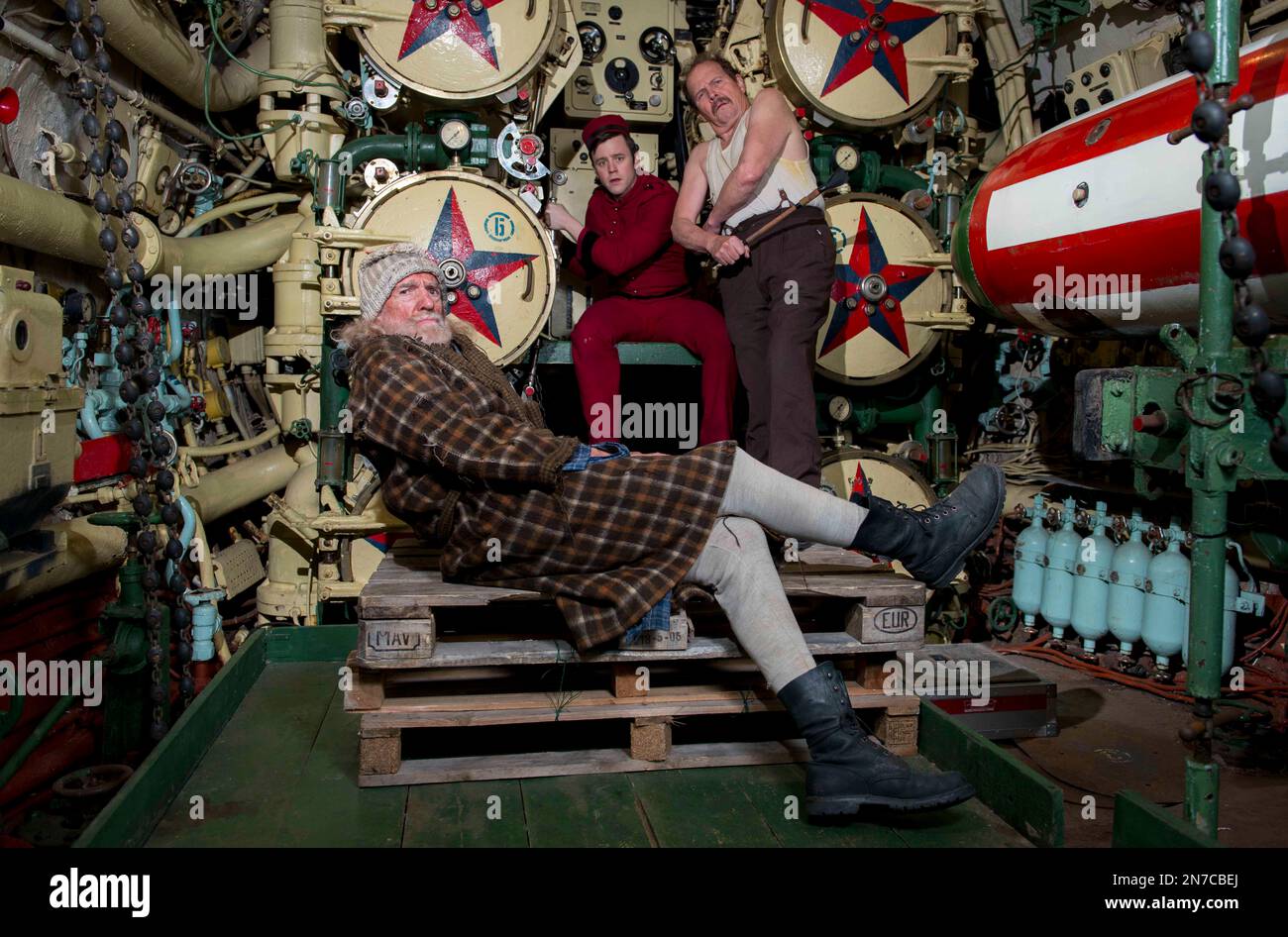 From left, British actors David Gant, Cerith Flinn and Stuart McGugan ...