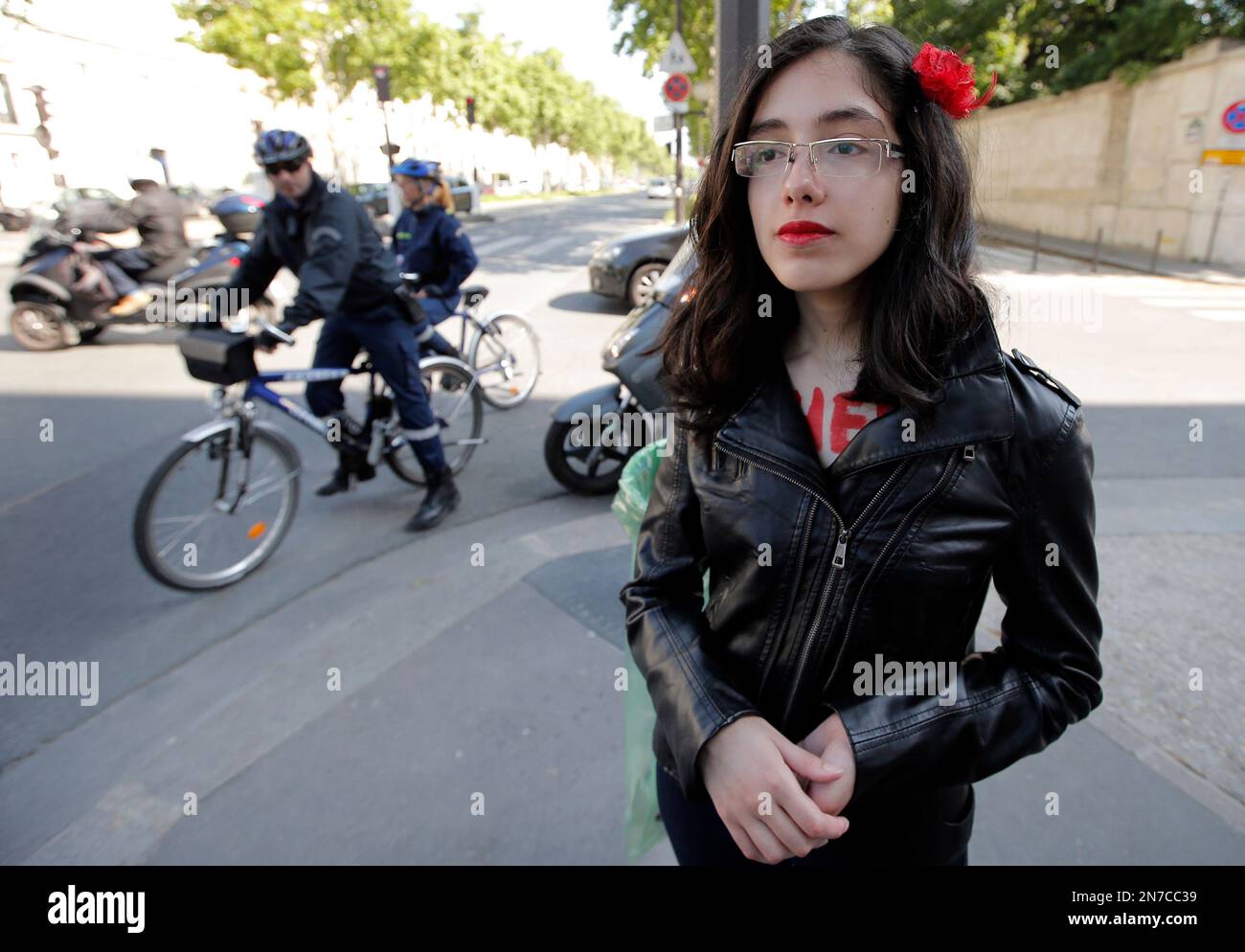Activist from the women's movement FEMEN, Aliaa Magda Elmahdy of Egypt ...