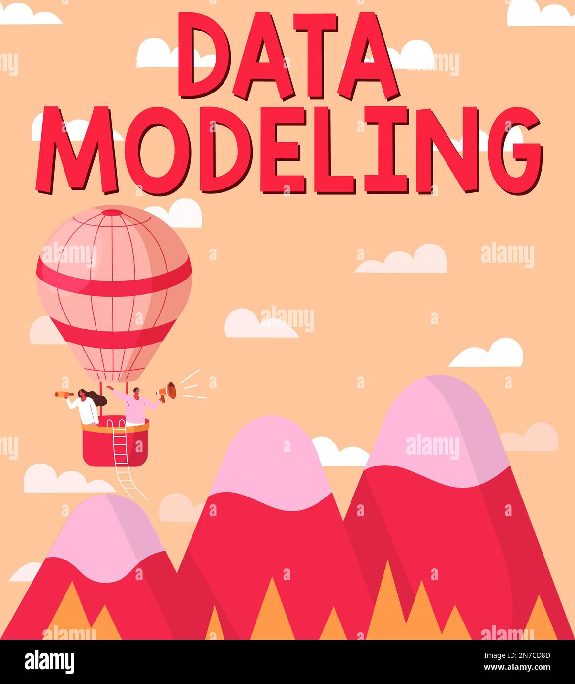 Sign displaying Data Modeling. Word Written on process of transferring data between data storage ...