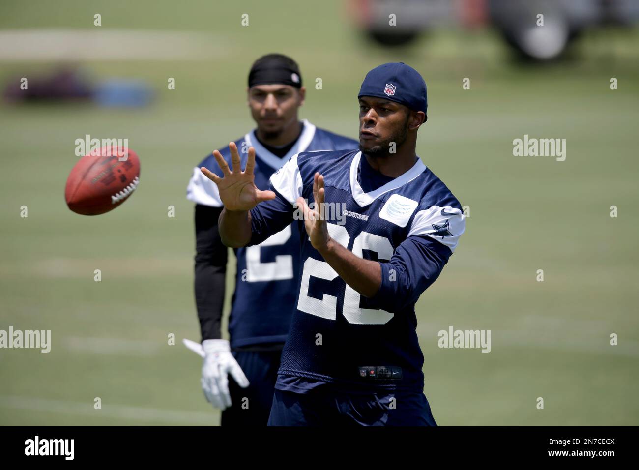 Dallas Cowboys safety Will Allen (26) grabs a pass as he participates ...