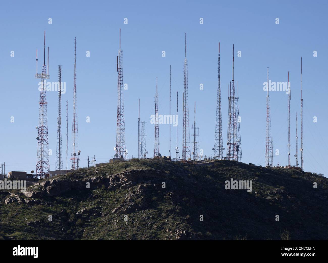 Phoenix, United States. 09th Feb, 2023. Radio Antennas are on a ...