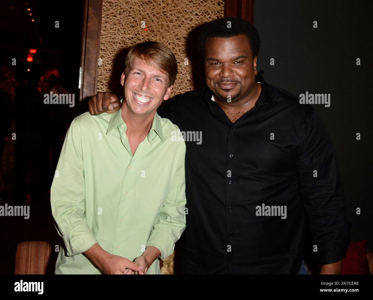 Actor Jack McBrayer, left, and actor Craig Robinson at the after party ...
