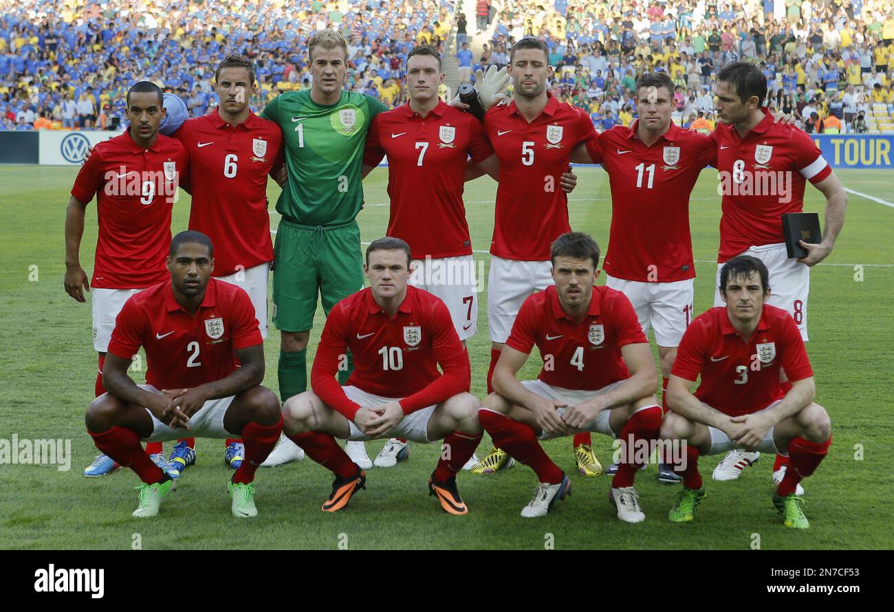 The English national soccer team poses for a picture before the start ...